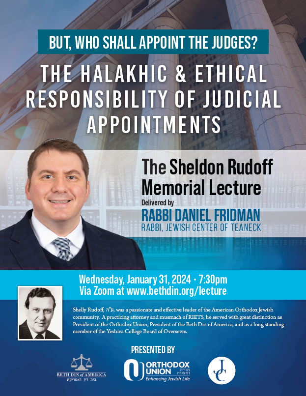 The Sheldon Rudoff Memorial Lecture - Orthodox Union